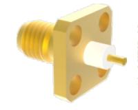 China 50ohm SSMA RF Connector Male Female Frequency Range DC to 18GHz flange mount for Stability in Communication and Radar Systems for sale