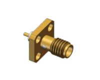 China Gold Plated Center Contact SSMA Flange Mount RF Coax Connector with Insulation Convex Surface up to 18GHz for Wireless Communication Systems for sale