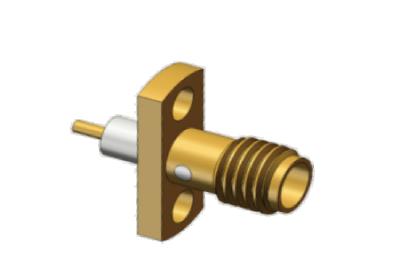 China Copper Alloy Gold Plating Flange Mount SSMA RF Connector 18GHz for Signal Transmission for sale