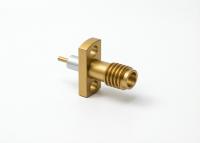 China 50Ω SSMA RF Connector Female Jack  | 18 GHz PTFE Insulating Convex, 2-Hole Flange Mount | for Low-Altitude Detection & Radar Systems for sale