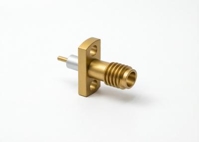 China 50Ω SSMA RF Connector Female Jack  | 18 GHz PTFE Insulating Convex, 2-Hole Flange Mount | for Low-Altitude Detection & Radar Systems for sale
