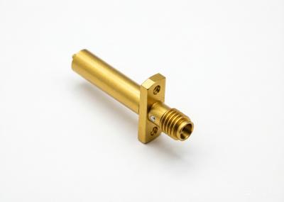 China 50Ω SSMA RF Connector 18 GHz Long Metal Convex Surface 2-Hole Flange Mount for Radar Systems for sale