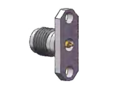 China SS Shell 40GHz K Type 2.92mm RF Connector Female Jack 2-Hole Flange Mount Pin Diameter 0.3mm, 0.4mm, 0.5mm, 0.7mm, 0.8mm, Flange Hole Spacing 12.2mm for sale