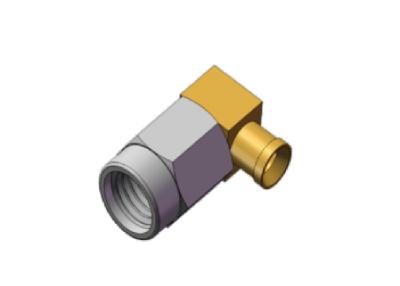 China 50Ω Right Angle 18GHz SSMA Male Mini SMA RF Coaxial Connector Cable Mating for .086 Cable, RG405 for sale