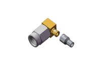 China 50Ω Impedance 3GHz Right Angle Mini SMA Male SSMA RF Connector with Multi Core Flexible Cable for sale