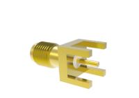 China 50Ω 18GHz SSMA Female Mini SMA Jack 4 Leg Through Hole PCB Mount Aerospace RF Connectors with Low Insertion Loss Max 0.3dB for sale