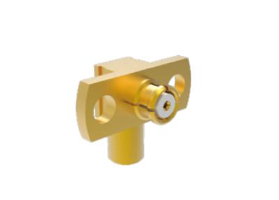 China 50Ω 18GHz SMP Female SMP Jack Right Angle 2 Hole Flange Aerospace RF Connectors Mating for .086 Cable for sale