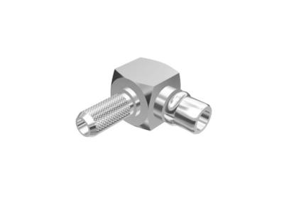 China Male Right Angle MMCX RF Connector Copper Alloy Nickel Plating for Cable RG316 for sale