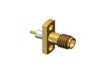 China 2-Hole Flange Mount Copper Alloy Mini SMA Jack RF Coax Connector Up To 18GHz for sale