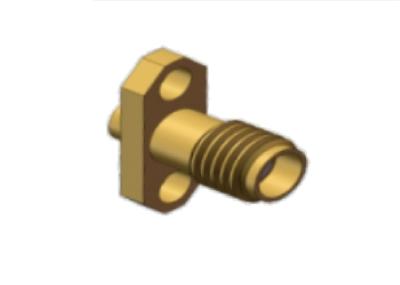 China 50Ω 2 Holes Flange Mount Jack Mini SMA Female RF Coaxial .086 Cable Connector 18GHz for sale