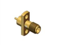 China Brass Gold Plating Mini SMA RF Connector Flange Mount up to 18GHz Using Microwave Components for sale