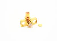 China Female Right Angle SMP RF Connector 2 Holes Flange Mount Coaxial Connector for sale