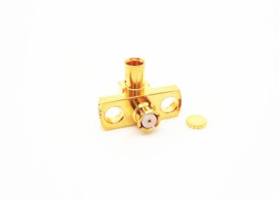 China Female Right Angle SMP RF Connector 2 Holes Flange Mount Coaxial Connector for sale