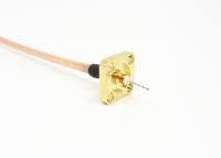 China MMCX 4 Holes Flange Male Right Angle RF Cable Assemblies MMCX Male RG316 for sale