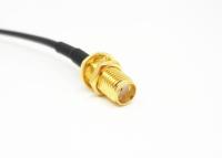 China SMA Female Right Angle RF Cable Assemblies RG174/U Gold Plated for sale