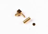 China 50 Or 75Ohm Gold Plated MCX Right Angle Plug Male Crimp RF Coaxial Connector for sale