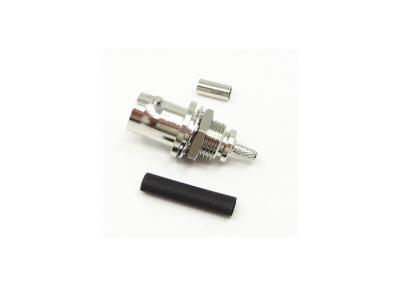 China Female Socket Crimp Coaxial Cable BNC Connector Brass Contact Materials for sale