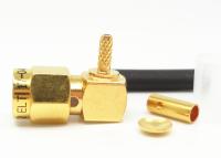 China 50Ohm SMA Male Right Angle RF Coaxial Connector for Cable RG178 Up to 3GHz for sale