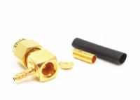 China 50Ohm SMA Male Right Angle RF Coaxial Connector for Cable RG178 Up to 3GHz for sale