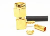 China 50Ohm SMA Male Right Angle RF Coaxial Connector for Cable RG178 Up to 3GHz for sale