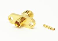 China 18GHz Female 2 Holes Flange Mount SMA RF Connector Gold Plated 50Ohm for .086 Cable for sale