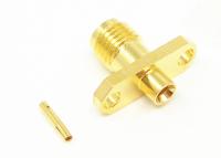 China 18GHz Female 2 Holes Flange Mount SMA RF Connector Gold Plated 50Ohm for .086 Cable for sale
