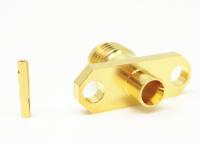 China 18GHz Female 2 Holes Flange Mount SMA RF Connector Gold Plated 50Ohm for .086 Cable for sale