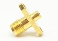 China 18GHz Female 2 Holes Flange Mount SMA RF Connector Gold Plated 50Ohm for .086 Cable for sale
