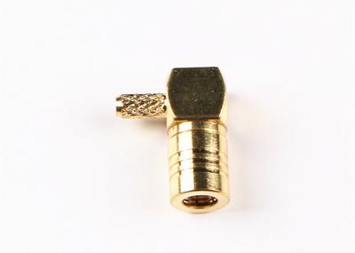 China Gold Plated 50 Ohm SMB Right Angle Crimp Plug Electronic RF Connector for RG316 for sale