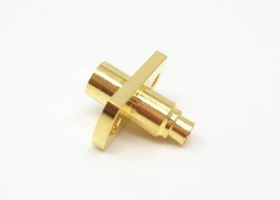 China 2 Hole Flange Panel Mount MCX RF Connector 50Ω Impedance Straight Type for sale