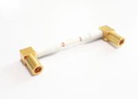 China SSMB Female Right Angle Coaxial Cable Assemblies / Au Plated with Cable SFF-50-1/RG178 Diameter=0.31mm for sale
