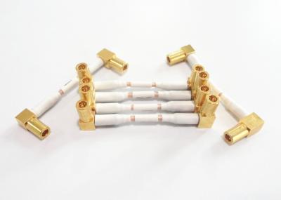 China SSMB Female Right Angle Coaxial Cable Assemblies / Au Plated with Cable SFF-50-1/RG178 Diameter=0.31mm for sale