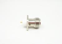 China Coaxial Female N Type RF Connector Nickel Plated 4 Holes Flange Mount for sale