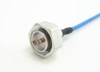 China Silver Plated 4.3-10 RF Male Connector Straight Clamping Connectors With RG141 Cable for sale