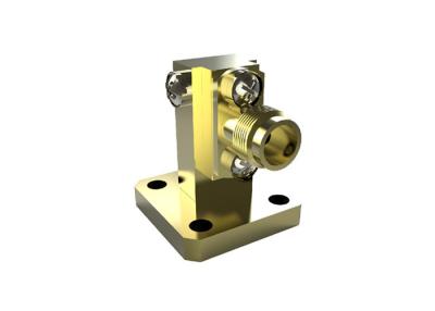 China 40GHz Waveguide To Coaxial Adapter WR28 K 2.92mm Brass Material Right Angle K/BJ320-KF for sale