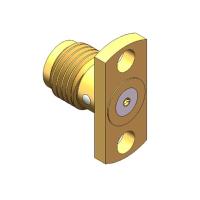 China Female 4 Holes 50Ω Impedance Flange Mount SMA RF Connector/RF Coaxial Connector for sale