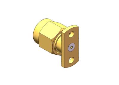 China Gold Plated 50Ω 2 Holes Flange Mount SMA Connector for sale