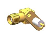 China SMA 2 Holes Flange Mount 90 Degree Female Coaxial Connector for sale