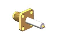 China Four Holes Flange Panel Mount 50Ω 18GHz SMA RF Connector for sale