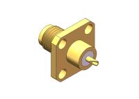 China Gold Plated Flange Mounting 50Ohm SMA Female Connector for sale