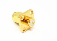 China Female 18GHz Brass 4 Holes Flange Mount SMA Straight RF Connector for sale