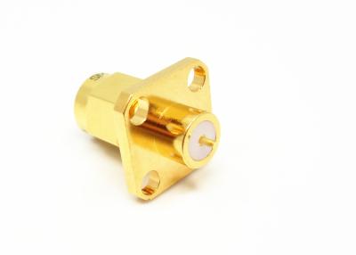 China Female 18GHz Brass 4 Holes Flange Mount SMA Straight RF Connector for sale