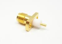 China 50Ohm Brass Female Jack Flange Mount SMA RF Connector for sale