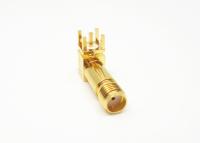 China 50Ohm PCB Panel Solder Mount 90 Degree SMA RF Connector for sale