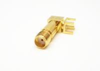 China 50Ohm PCB Panel Solder Mount 90 Degree SMA RF Connector for sale