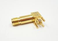 China 50Ohm PCB Panel Solder Mount 90 Degree SMA RF Connector for sale