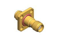 China Waterproof 4 Holes Flange RF SMA Female to SMA Female Adapter for sale