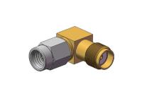 China SMA Female to SSMA Male Threaded Right Angle RF Adapter for sale