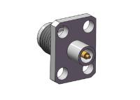 China 2 Holes Flange SMK Series Female Straight RF Coaxial Connector 2.92mm for sale