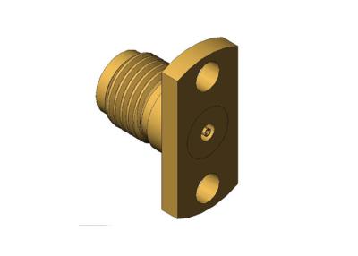China 2.92mm RF Coaxial Connector SMK Series Female Straight 2 Holes Flange Brass for sale
